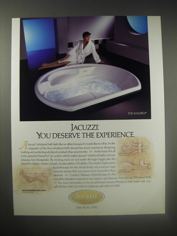 1990 Jacuzzi Maurea Whirlpool Bath Ad - Jacuzzi. You deserve the ...