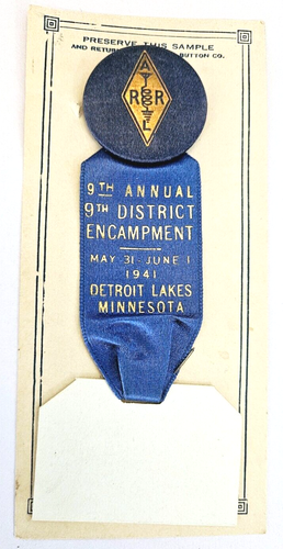 St Louis Button Co Sample 9th Annual District Encampment 1941 Detroit ...
