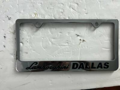Dallas Lamborghini Car Dealer License Plate Frame- Chrome with Black ...