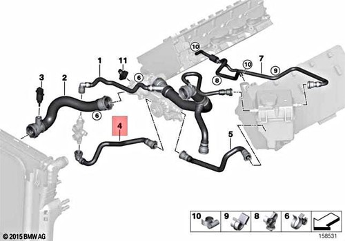 Genuine BMW E53 X5 Radiator Coolant Hose OEM 17127509965 | eBay