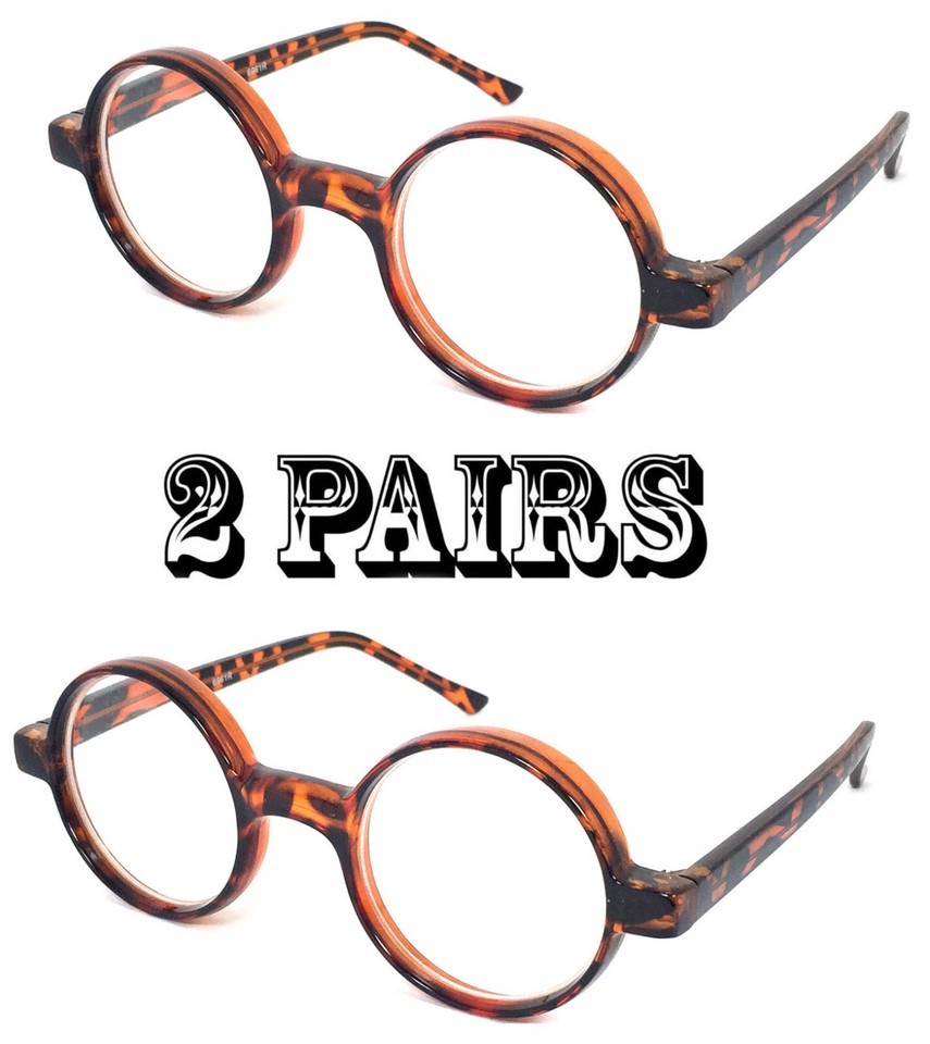 1 or 2 Pair Thickly Frame Round Oval Reading Glasses Readers Black or ...