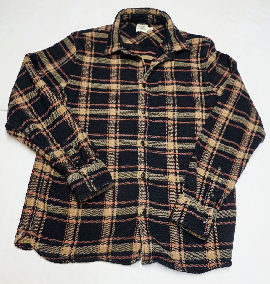 Flint And Tinder Jackson Flannel Shirt Plaid Men's L Heavy Cotton | eBay