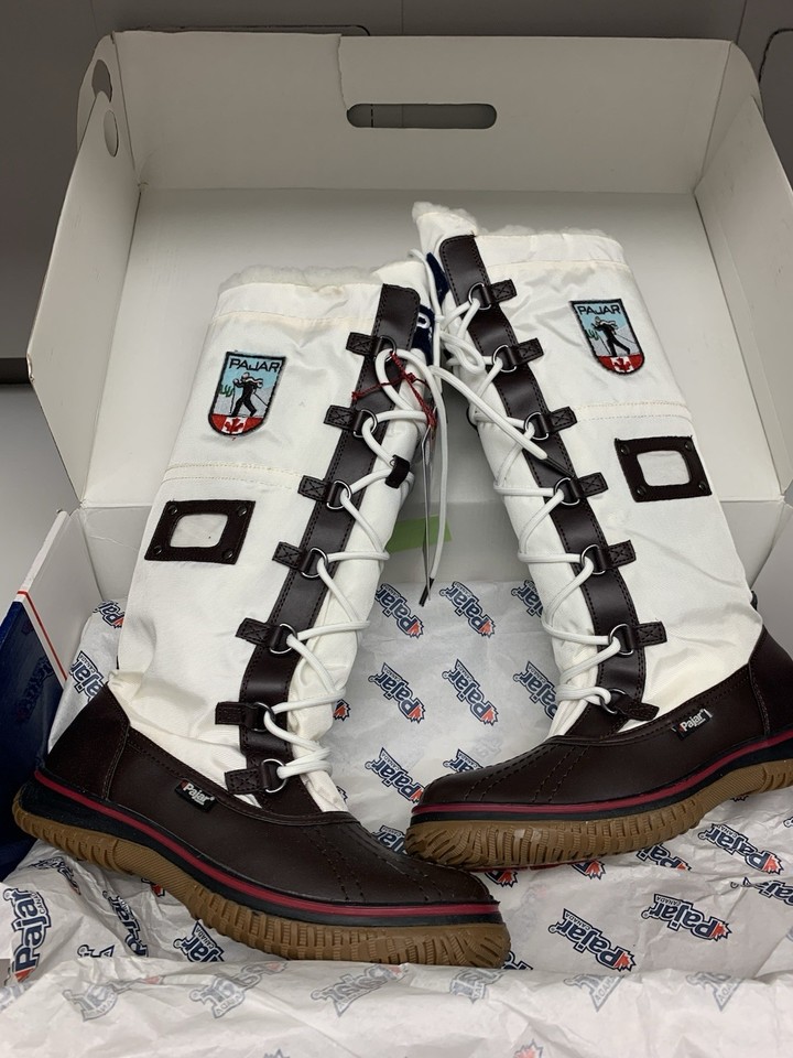 PAJAR Canada Grip Tall Snow Winter Boots Brown Off White Women’s Size 8 ...