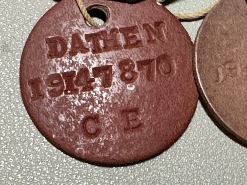 🇬🇧 WWI British Army ID Discs Set – Vulcanised Fibre Tags w/ Cord | eBay