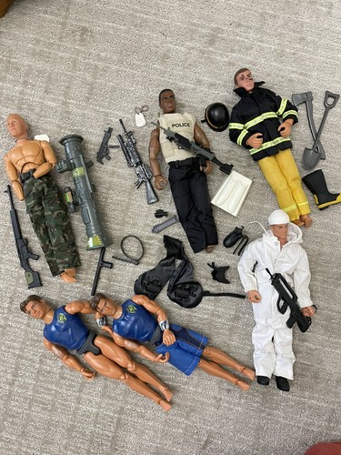 Vintage GI Joe 12 Inch Figure Lot of 6 and Accessories Weapons Arctic ...