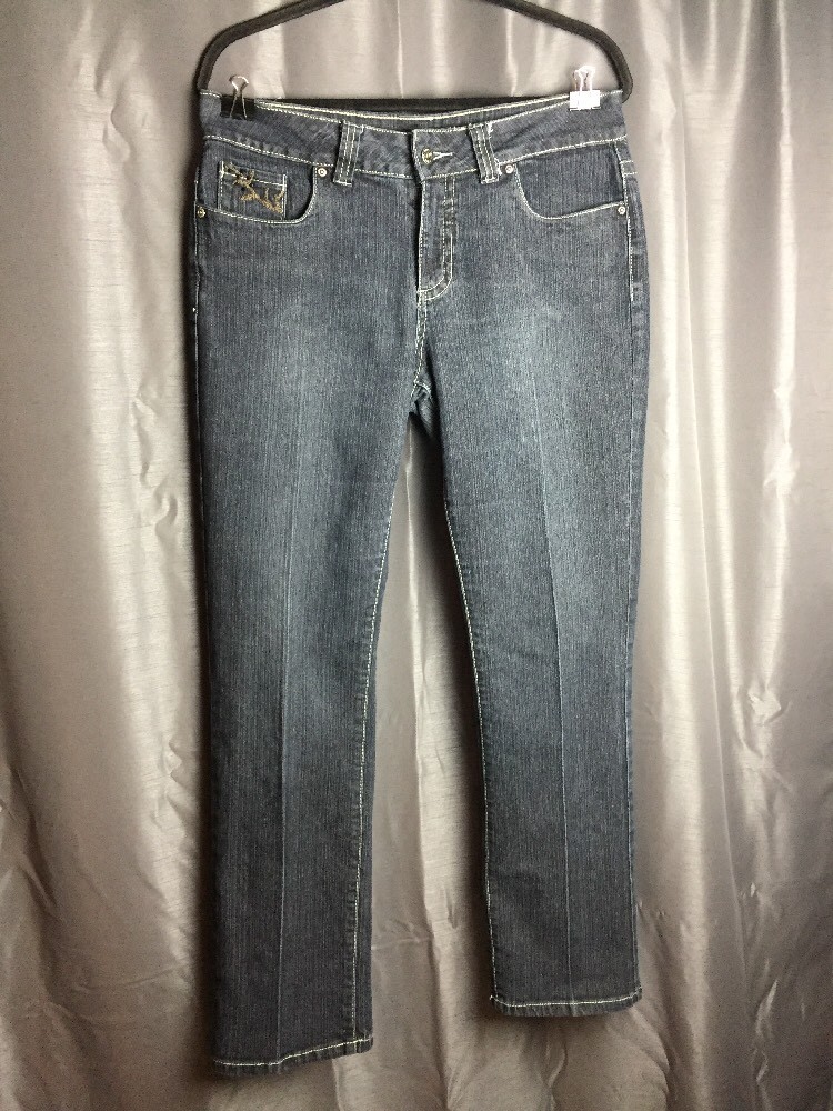 Faded Glory Womens Jeans Dark Stretch Waist 34 - Gem