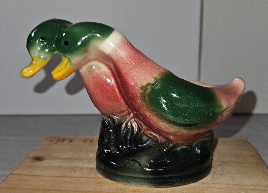 Vintage Kitchy Art Pottery Pair Of Mated Mallard Ducks Planter | eBay