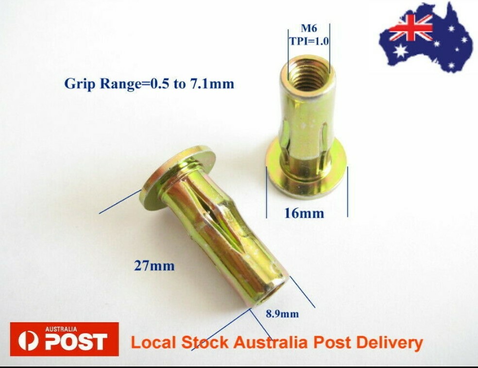 M5 M6 M8 Metric Flange Head PlusNut Nutsert Rivnut Rivet Nut Yellow ...