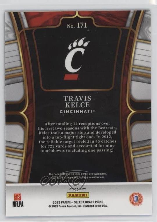 2023 Panini Select Draft Picks Field Level Red Lazer Prizm Travis Kelce ...
