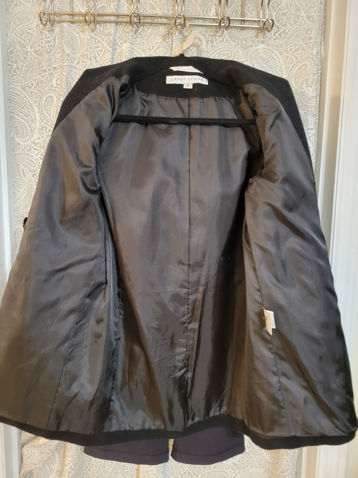 larry levine pea coat lambs wool and camel hair double breasted 02700 ...