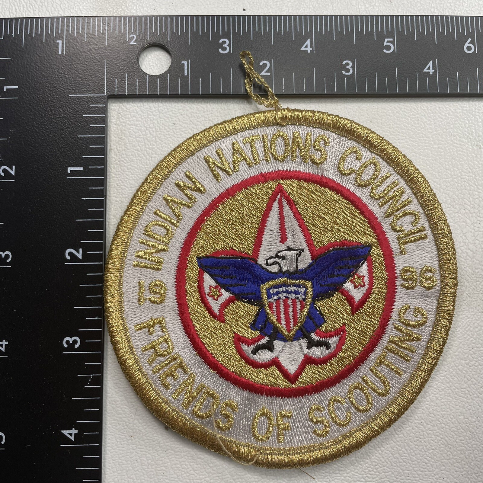 1996 INDIAN NATIONS COUNCIL FRIENDS OF SCOUTING Boy Scouts Patch 29RL ...
