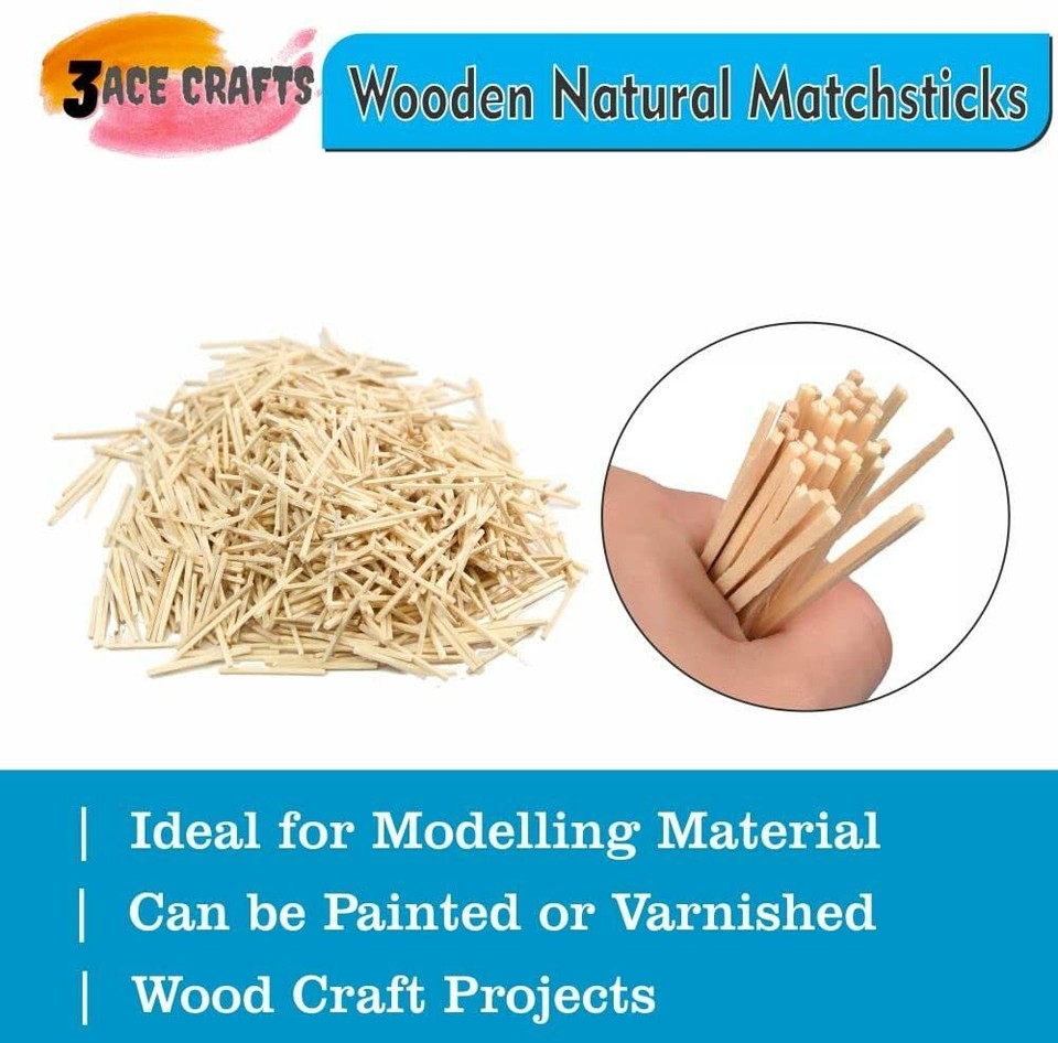Headless Natural Wooden Modelling Matchsticks Craft Splints for Art ...