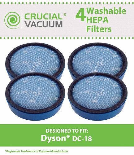 4 Replacements Dyson DC18 Washable & Reusable Pre-Motor Filters Part ...