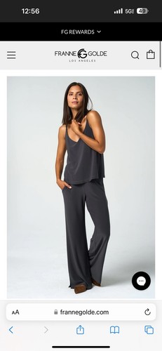 Franne Golde Set Wide Leg Pants And Tank Top Black M - Retails 300$ | eBay