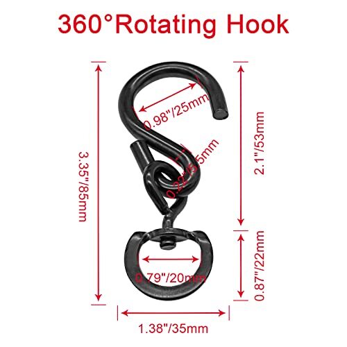 Swivel Hooks for Hanging Plant, Heavy Duty Dual 360°Swivels Rotating ...