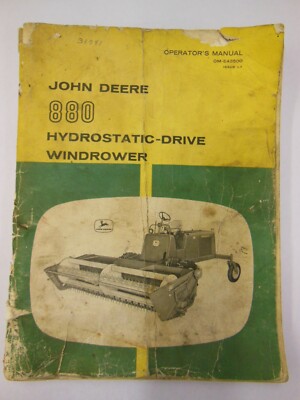 JOHN DEERE 880 Hydrostatic Drive Windrower OPERATORS MANUAL - fully ...