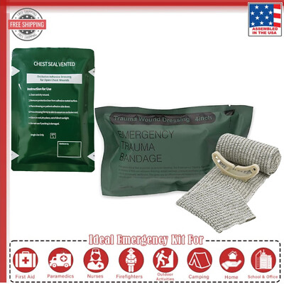 4" Trauma Bandage Emergency Israeli Style Battle Wound Dressing First ...