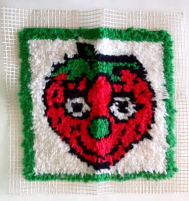 Vintage - Completed Latch Hook Art -Fruit Retro 60's 70's Yarn Wall ...
