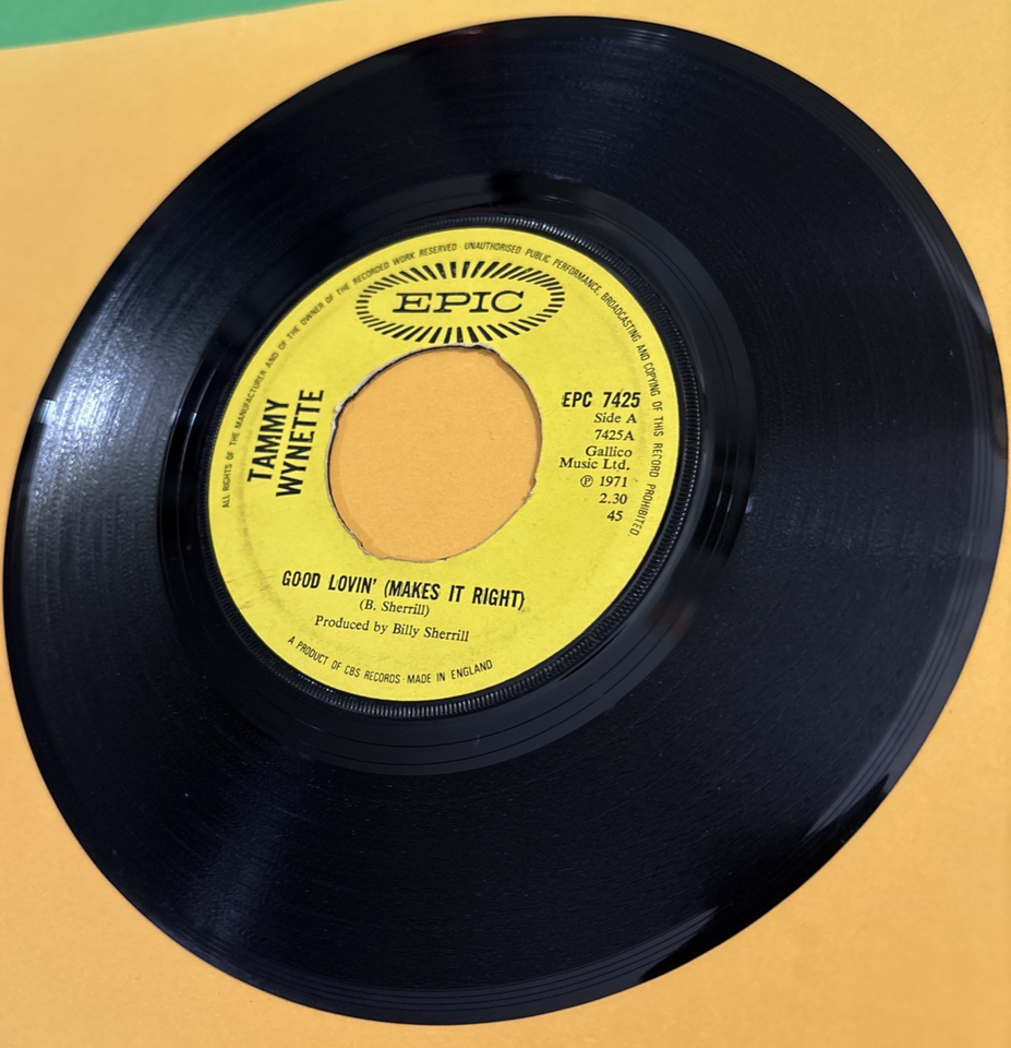 Tammy Wynette – Good Lovin' (Makes It Right) 7" Single 1971 UK Epic EPC ...