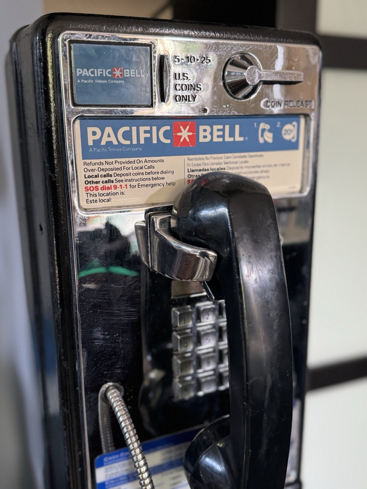 Pacific Bell Payphone Upper Sign Plastic Placard | eBay