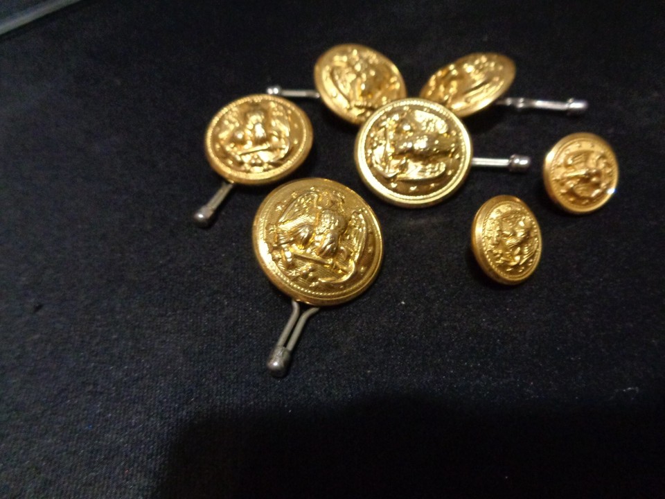 US Navy gold buttons - Service Dress White - Blue - Authentic Uniform ...