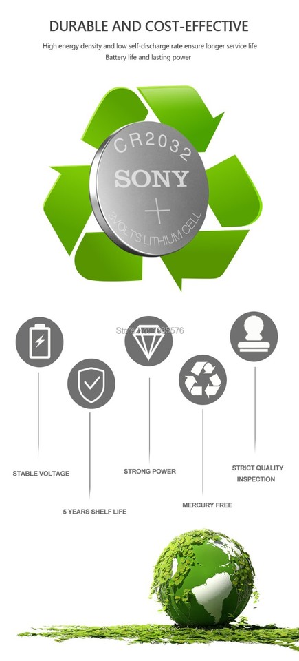 5 Sony CR2016 Lithium Coin Cell 2016 3V Battery Car Key Fobs Toys ...