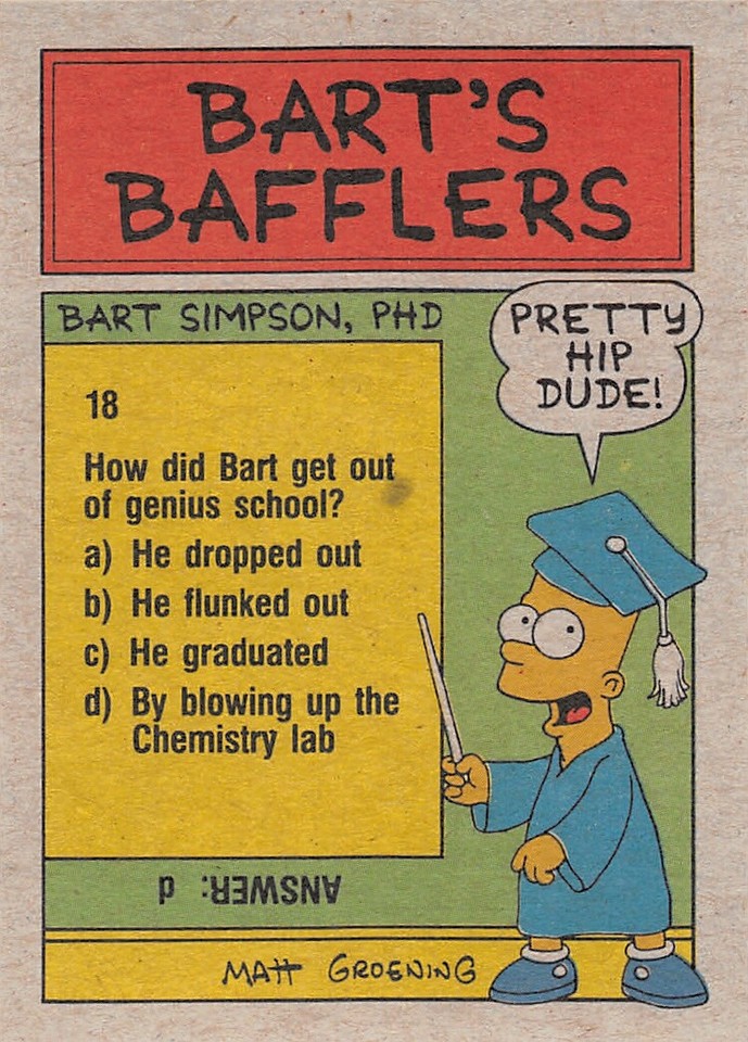 THE SIMPSONS 1990 TOPPS PICK-A-CARD #1 thru #88, STICKER #1 thru #22 OR ...