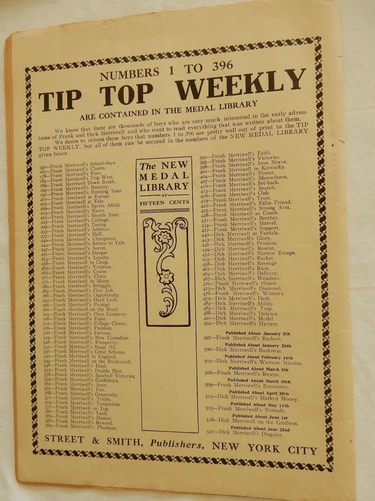 Tip Top Weekly Magazine #673 - Dick Merriwell's Flier March 6,1909 ...
