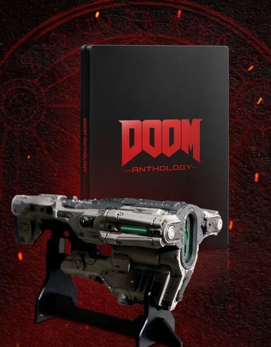 Doom 2 3 64 Anthology PS4 PS5 + BFG 5" Statue Figure LED Stand ...