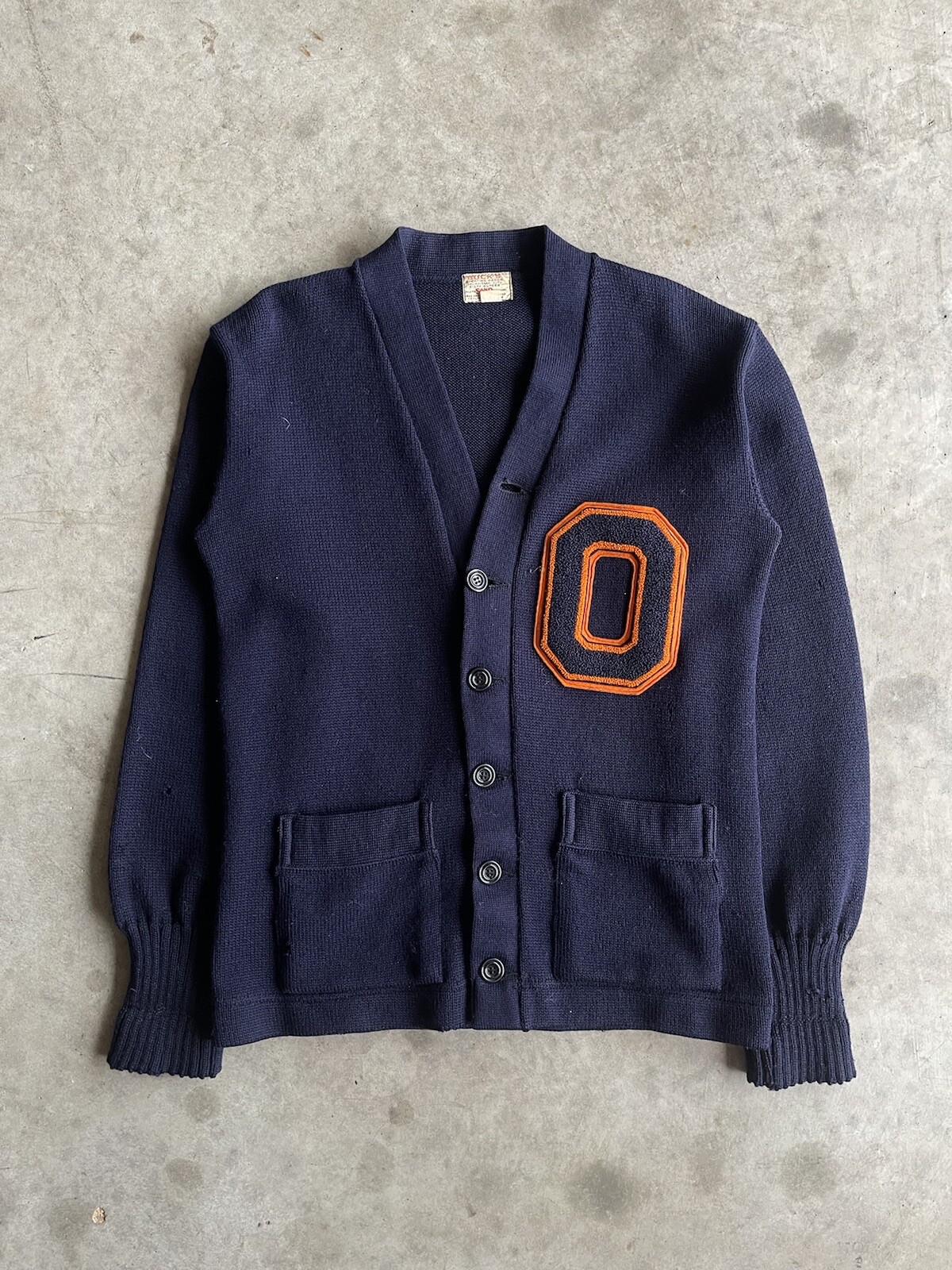 Vintage 50s Bucks Sand Knit Varsity Button Cardigan s… - Gem