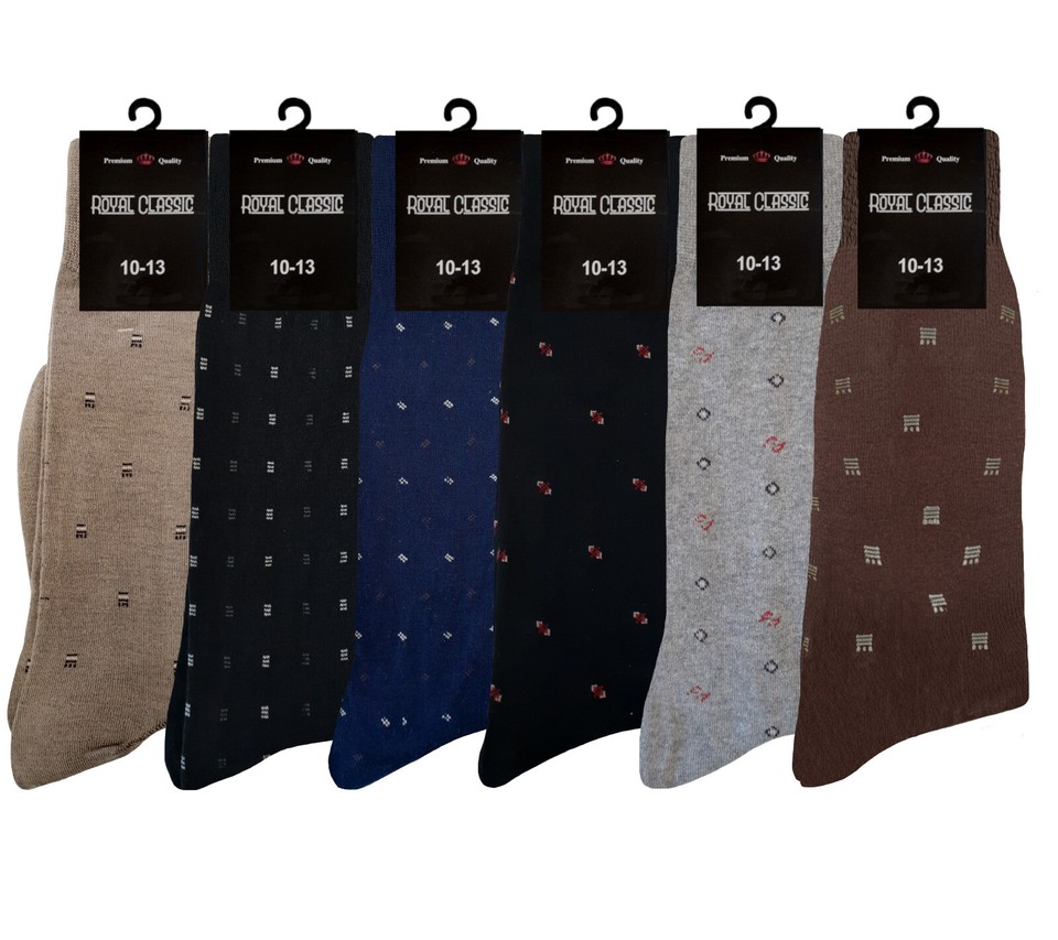 12 Pk Dress Socks FIRST QUALITY DESIGNS Cotton Socks 10-13 TRUE TO SIZE ...