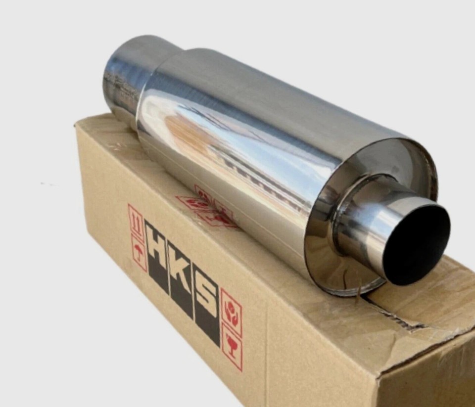 HKS Hi-Power Universal Car Exhaust Muffler 2.5” Inlet 3.5” Outlet | eBay