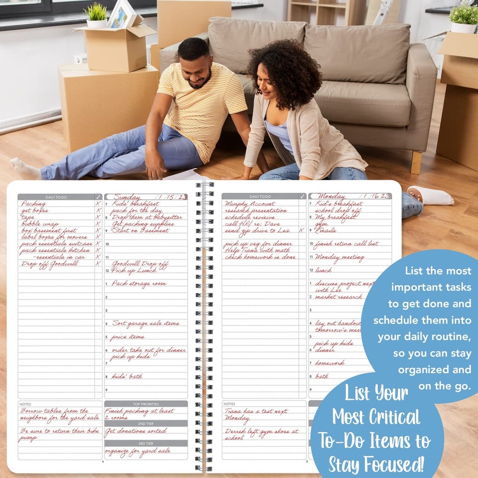 BookFactory Daily To Do List Planner Wire-O 6x9 Journal 134 Pages USA ...