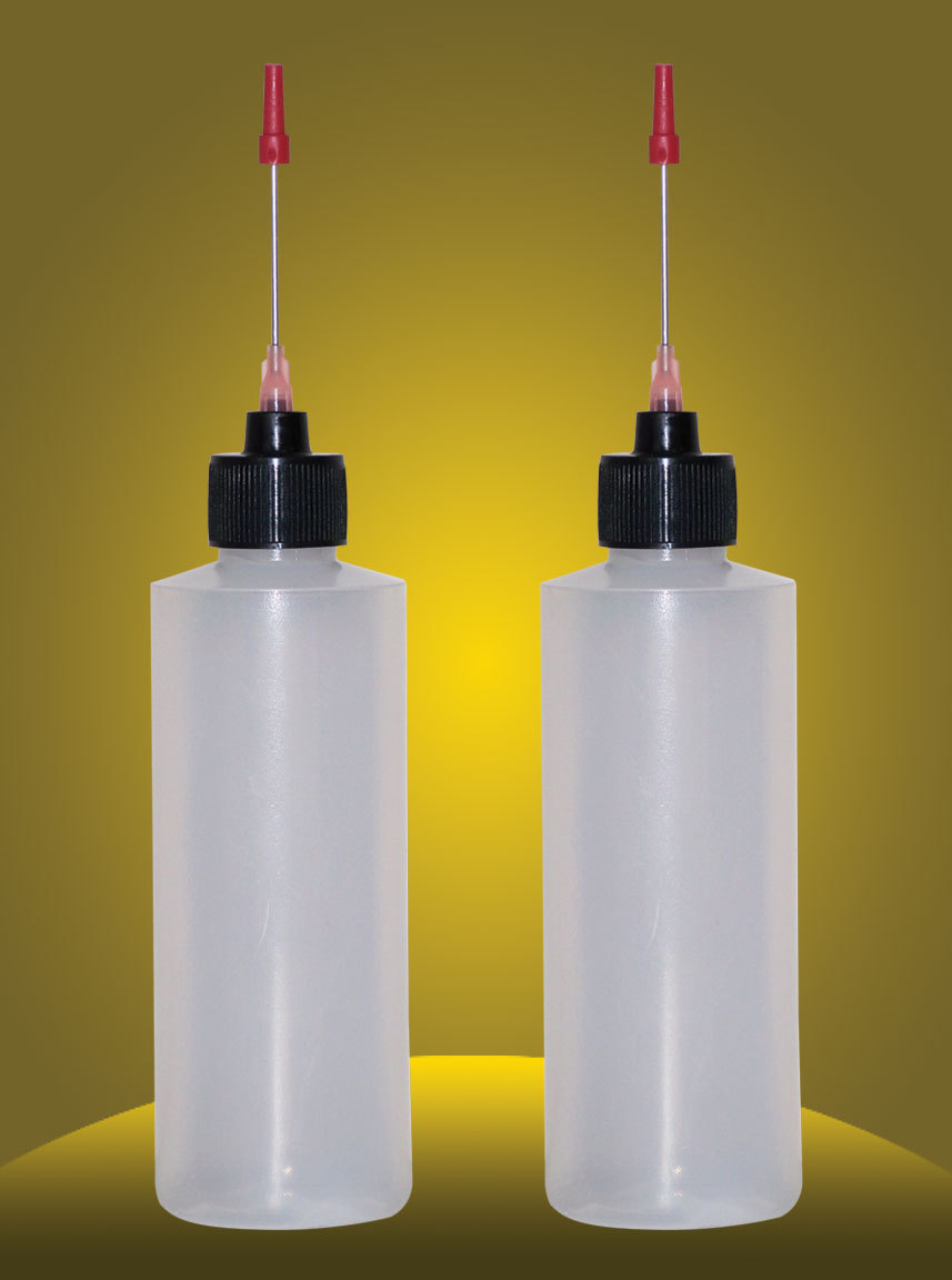 Two 4 OZ bottles with stainless steel needle tip dispenser for ...