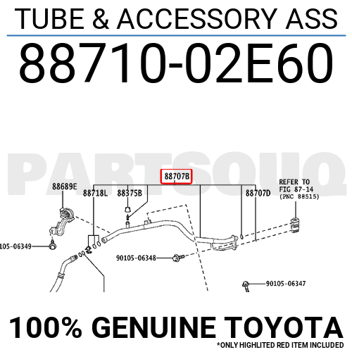 8871002E60 Genuine Toyota TUBE & ACCESSORY ASS 88710-02E60 | eBay
