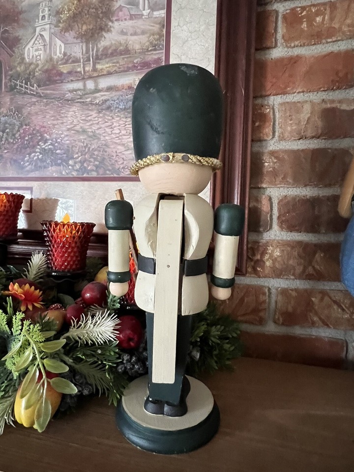 Rare Vintage 1970 Solid Wood Hand Crafted Nut Cracker Holding A Wooden ...