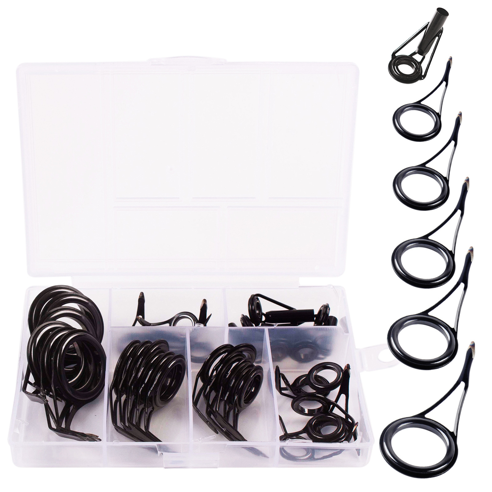 35pcs Fishing Rod Kit Ceramic High Carbon Steel Fishing Rod Guides G5Y9 ...