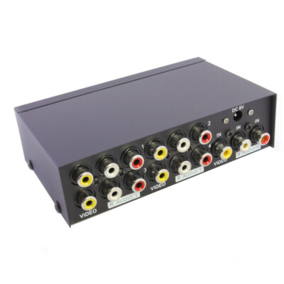 4 Port RCA Video Audio AV 1 In 4 Out TV Splitter Box 1 to 4 Screen | eBay