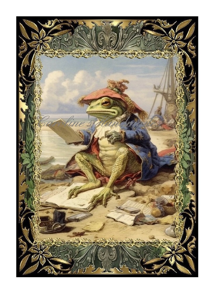 Vintage Victorian Frogs A Designer MULTI-SIZE SET Cotton Fabric Quilt ...