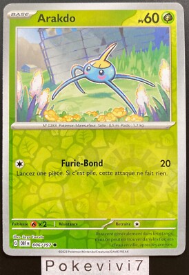 Carte Pokemon ARAKDO 006/197 REVERSE EV3 Ecarlate et Violet OBF FR NEUF ...