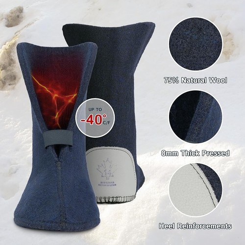 Brand Felt ltd Replacement Boot Liners 75% Pressed Wool 10" Height Sz 9 ...
