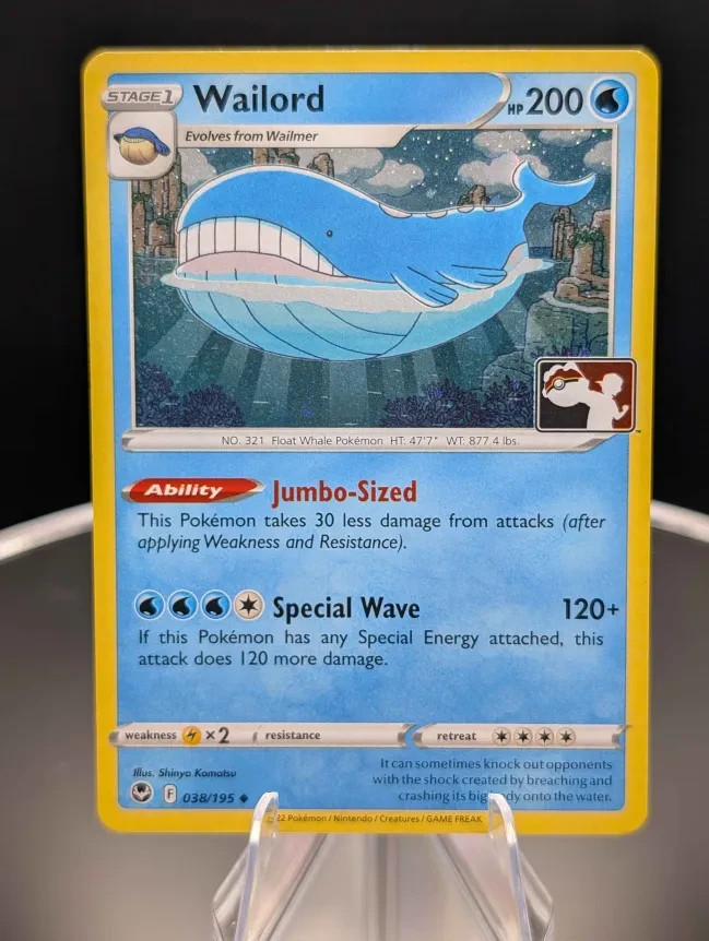 Wailord 038/195 Prize Pack Series Holo ~Fart & Burp Swirl~ Mint Pokemon ...