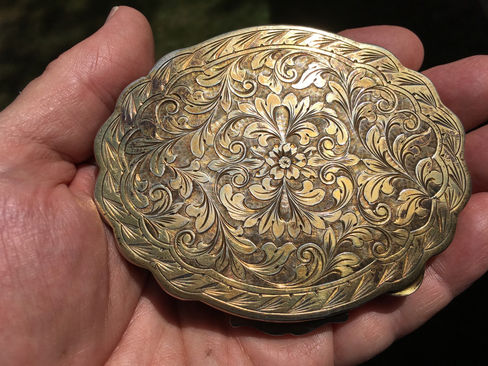 Vintage Antique Silver Gilt Enamel Italian 800 Silver Compact. | eBay