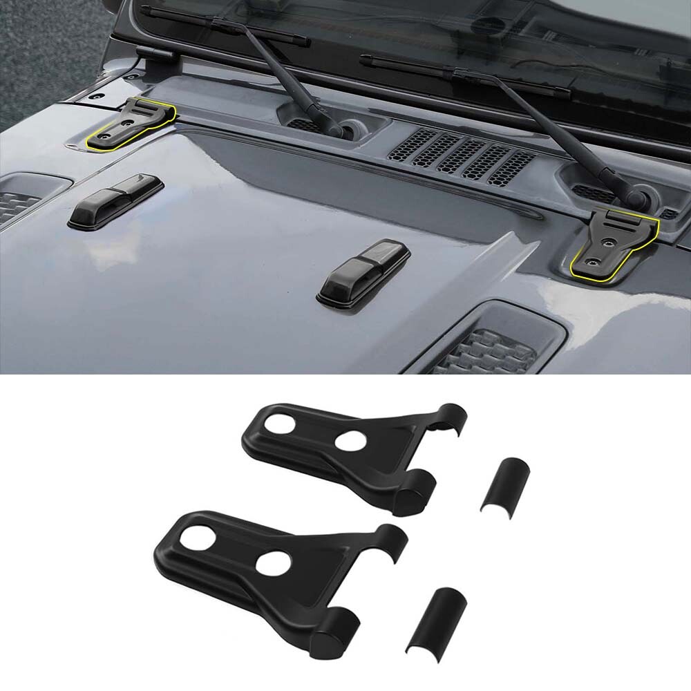 Matte Black Hood Hinge Cover Trim Decor For Jeep Wrangler JL Gladiator ...
