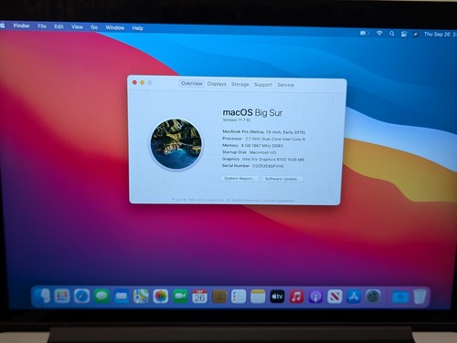 Apple MacBook Pro Retina 13" A1502 2.7GHz Core i5 8GB RAM 256GB SSD ...