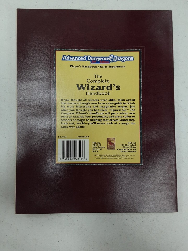 The Complete Wizard's Handbook - Advanced Dungeons & Dragons: 2nd Ed ...