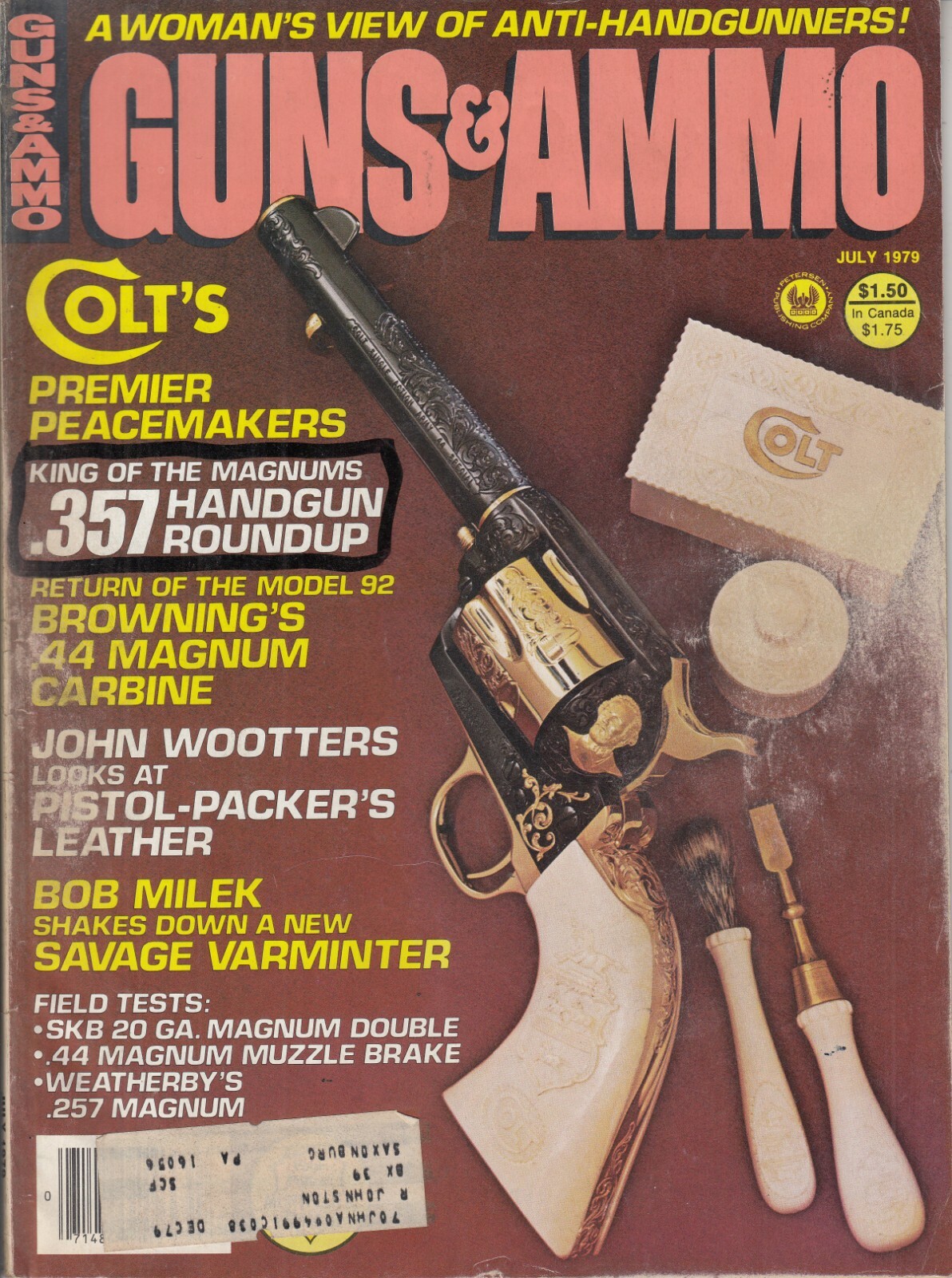 Magazine GUNS & AMMO July 1979 BROWNING Model 92 .44 Mag. CARBINE, SKB ...