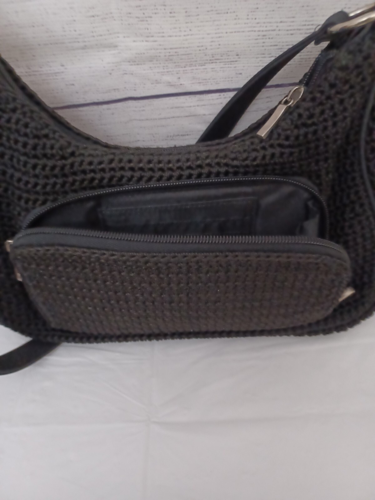 Fashion Studio 1010 Women's Black Crochet Purse Handbag Approx 11.5x7 ...