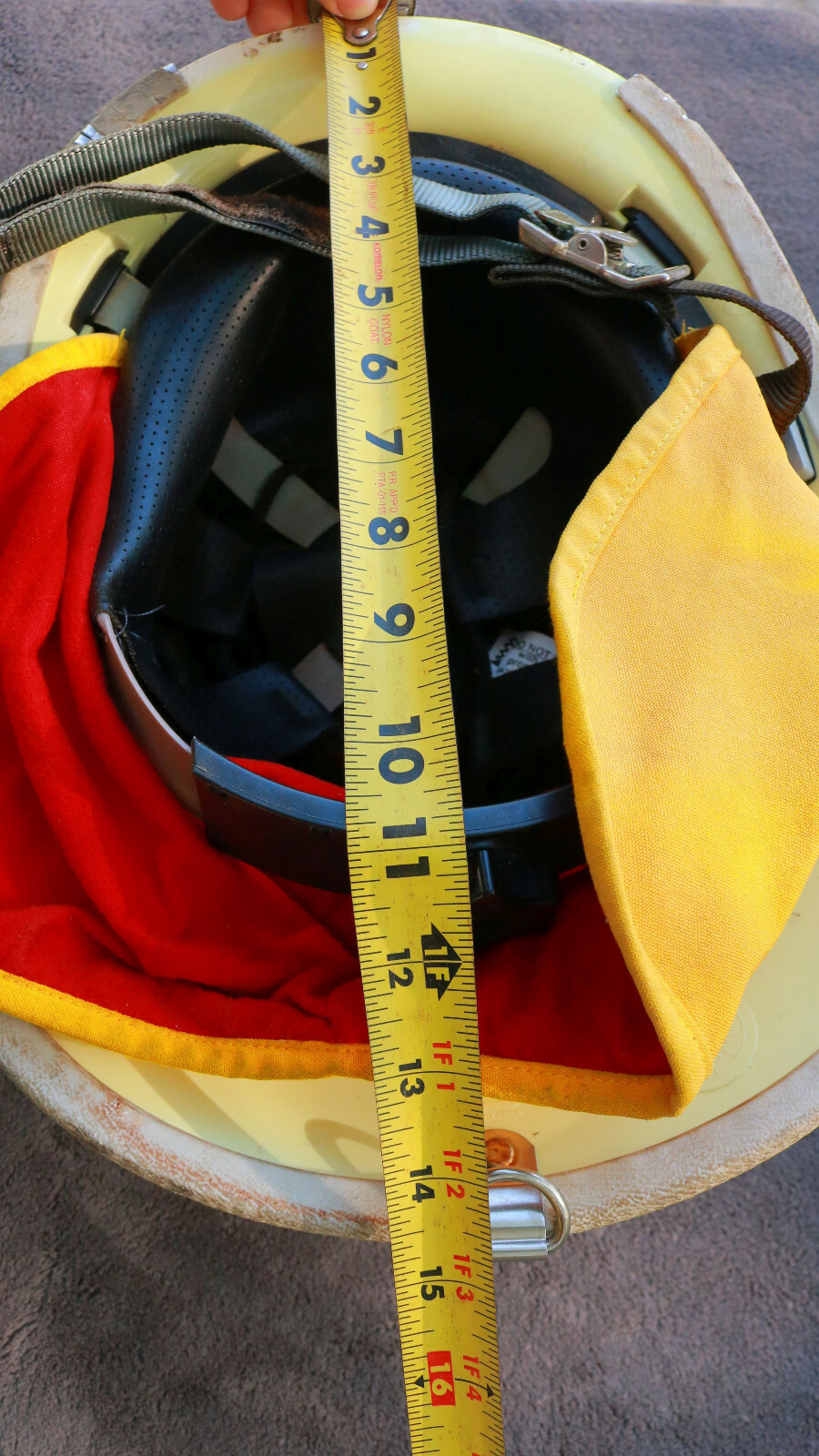 BULLARD Vintage FIREFIGHTER FIRE MAN HELMET rugged no visor neck nape ...