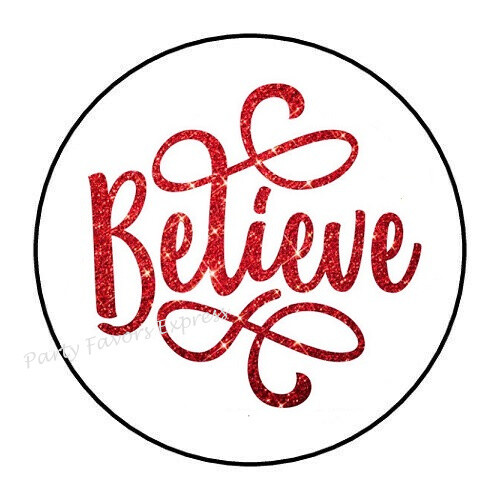 30 BELIEVE CHRISTMAS ENVELOPE SEALS LABELS STICKERS PARTY FAVORS 1.5 ...